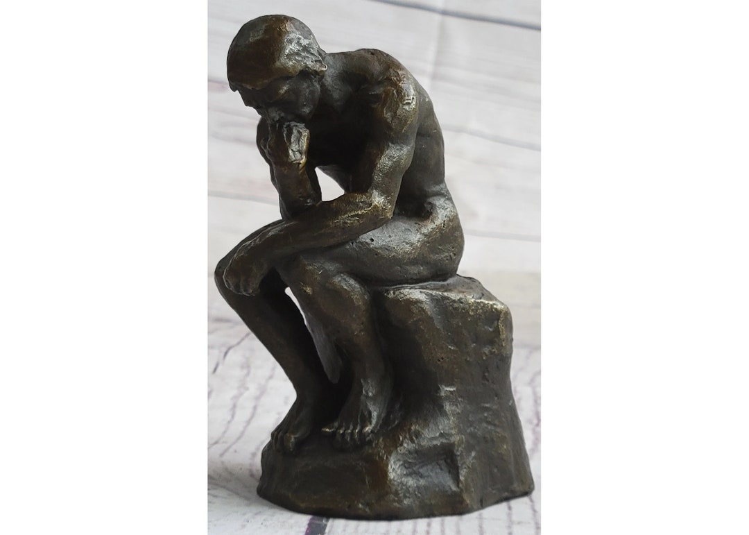 The Thinker Thinking Man Rodin Figure Bronze Miniature Statue - Etsy
