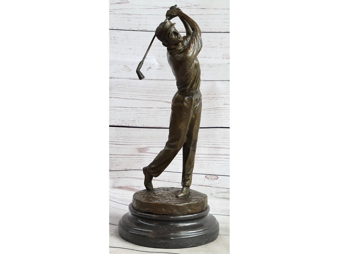 Golfer Man Golf Player Bronze Statue Figurine - Etsy