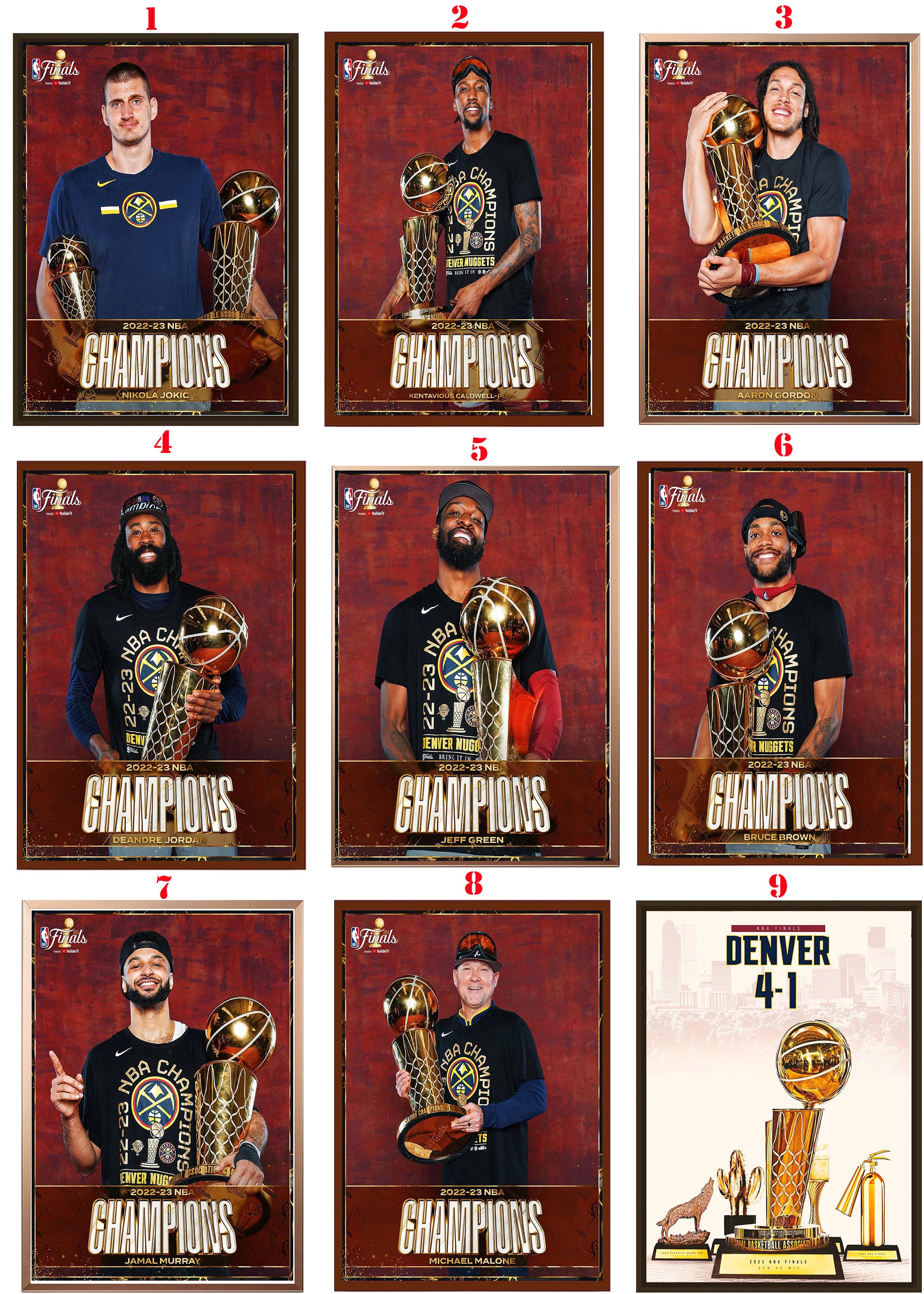 Denver Nuggets 2023 Champion Poster NBA Championship Squad - Etsy