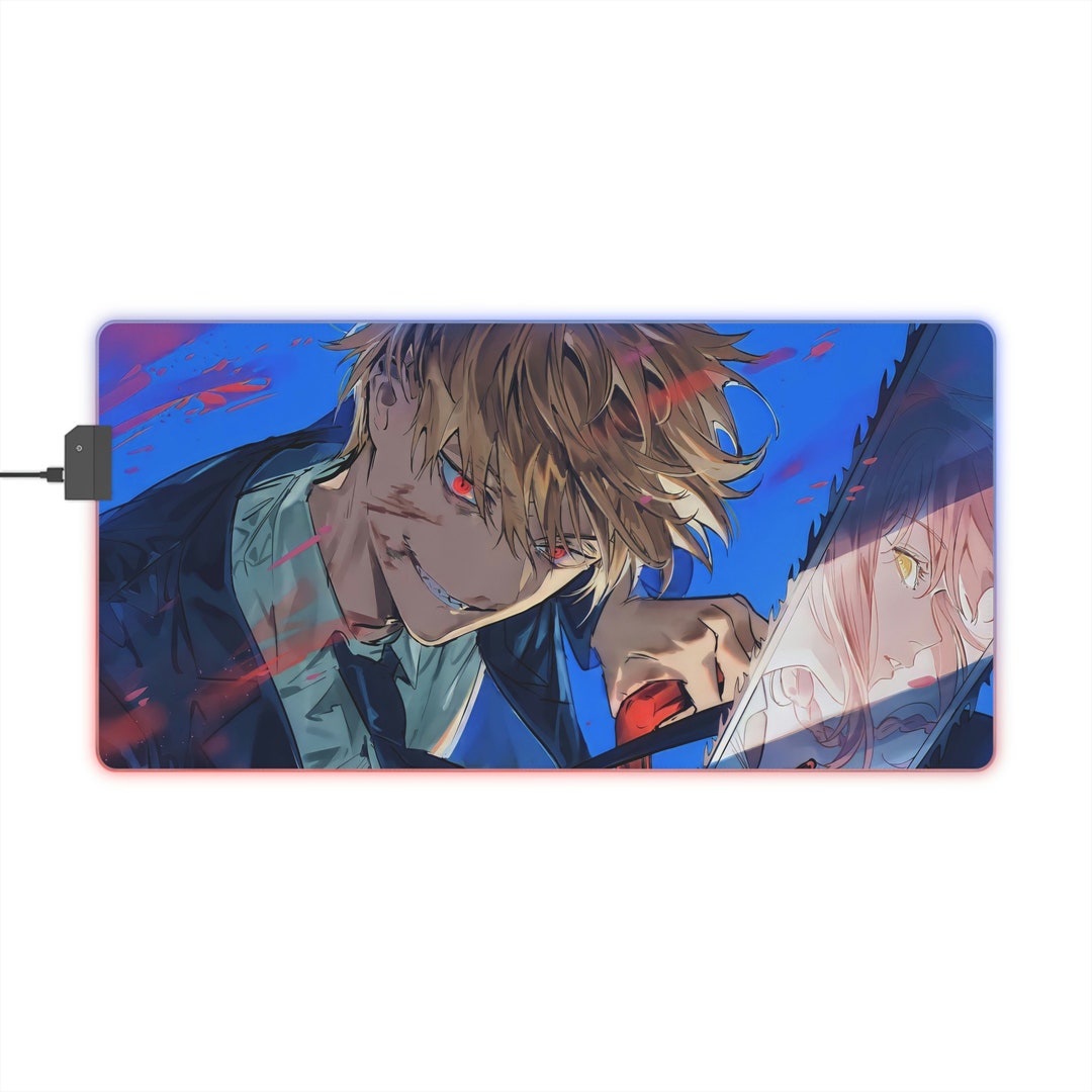 Denji Anime Mouse Pad Chainsaw Man Mouse Pad LED Mouse Pad - Etsy