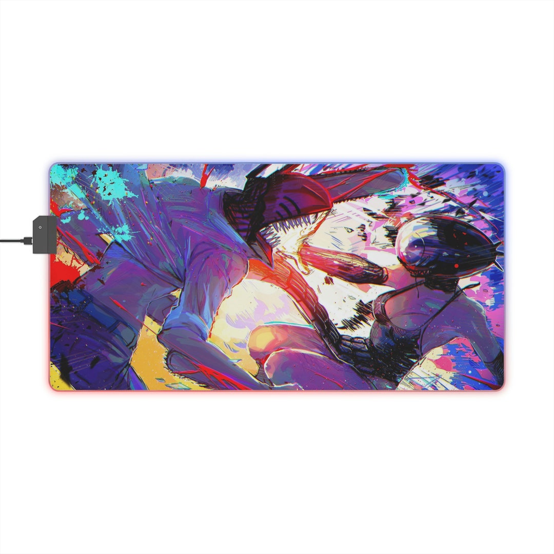 Denji Anime Mouse Pad, Chainsaw Man Mouse Pad, LED Mouse Pad, Cool ...