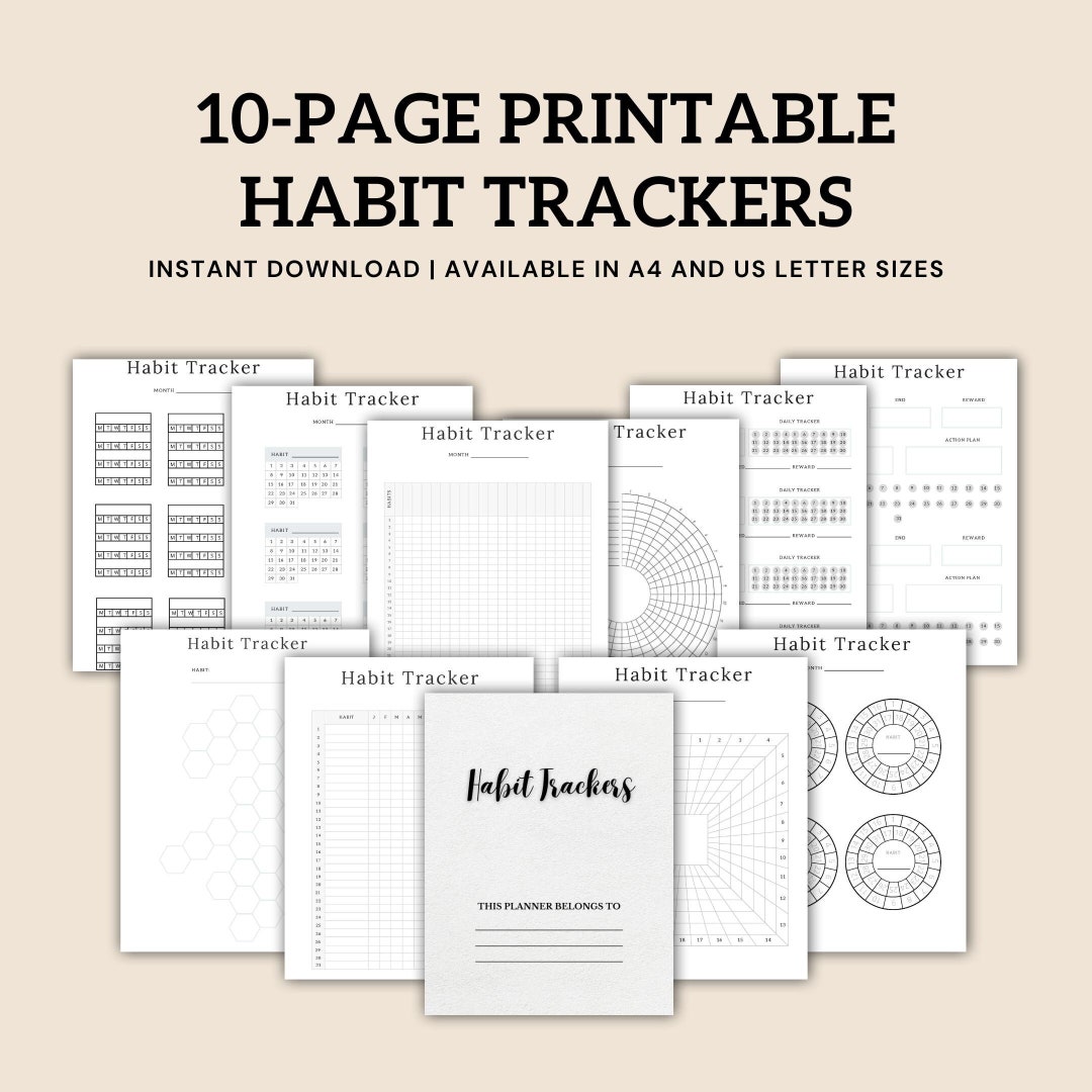 Printable Habit Trackers, Habit Challenge, Habit Tracker Pages, Routine ...