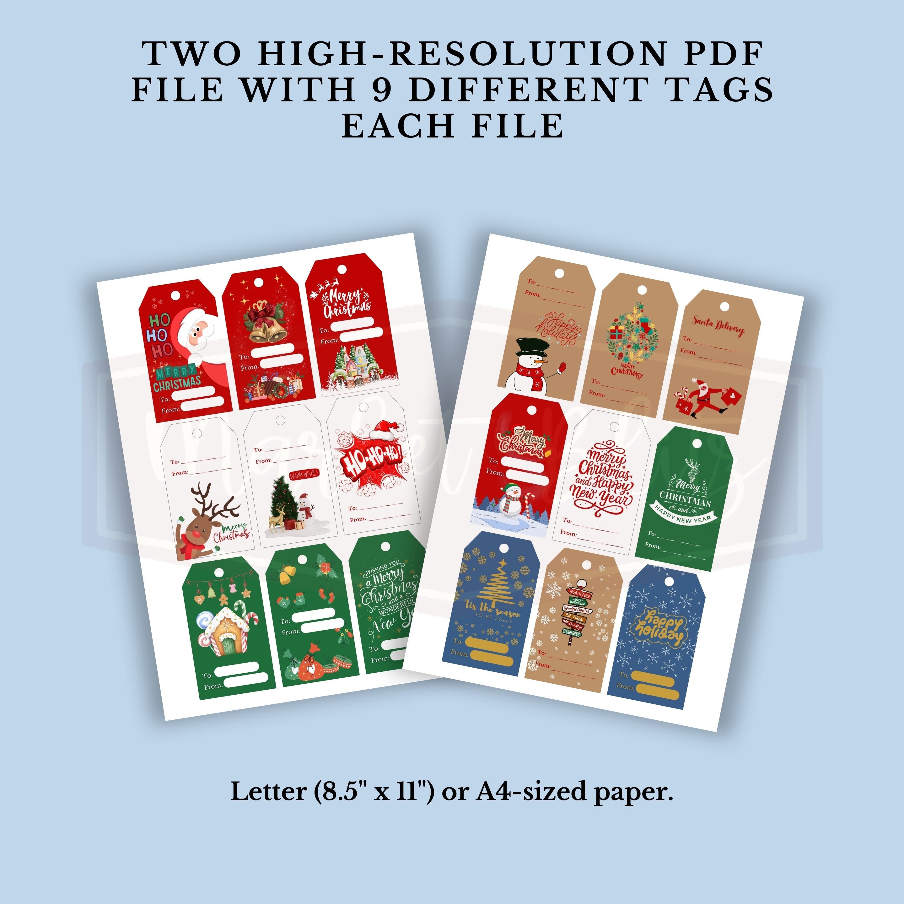 Printable Christmas Gift Tag, Holiday Party Favor Tag, Gift Tag ...