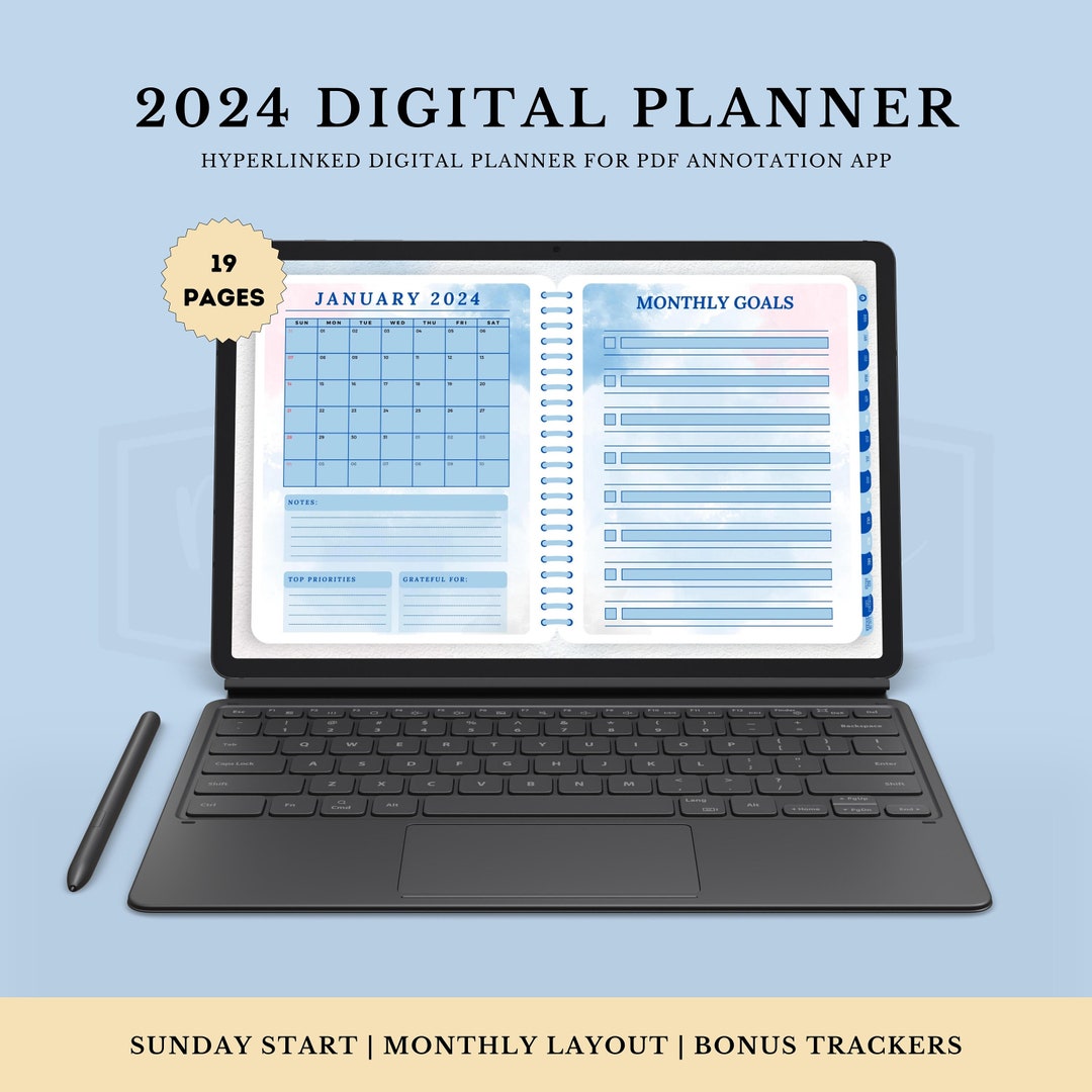 2024 Digital Planner Hyperlinked Planner for PDF Annotation - Etsy