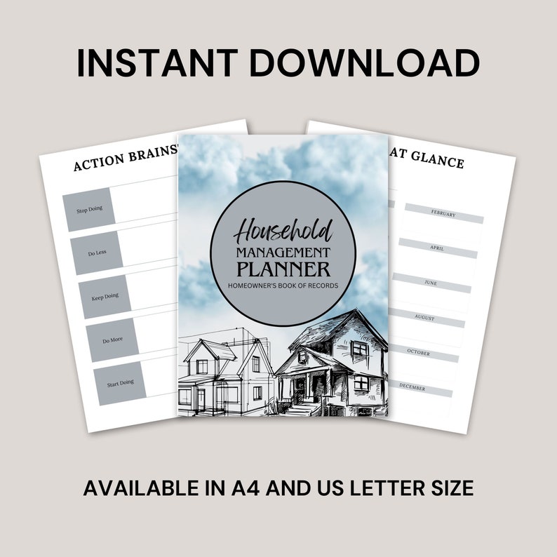 Printable Household Management Binder Household Planner Household ...