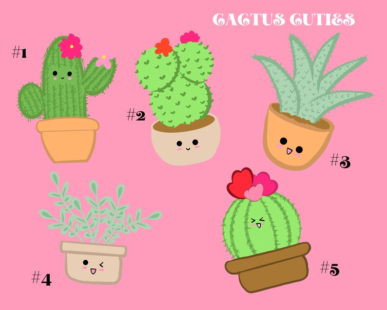Cactus Cuties Stickers Sticker Sheet Cute Stickers Sticker - Etsy