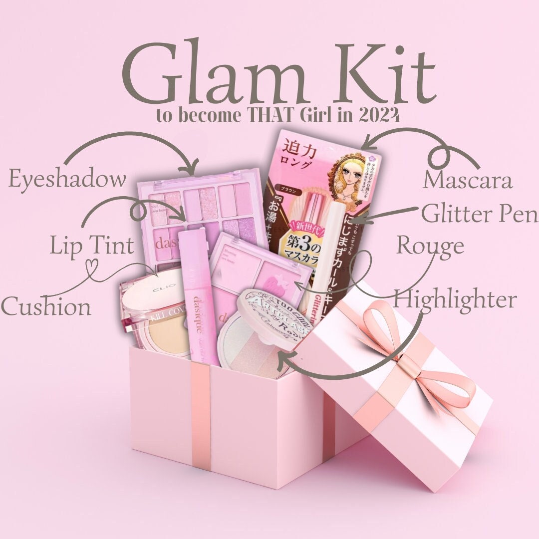 Glam Kit Korean KBeauty Kit, Pink coffret cadeau ensemble rose maquillage maquillage coréen ...