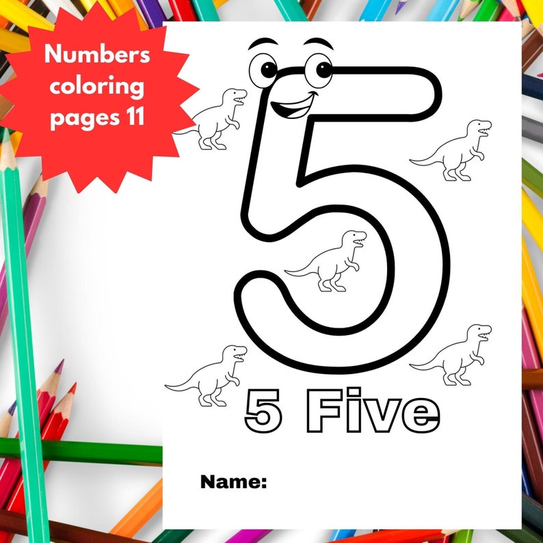 Printable Coloring Numbers Pages for Kids Homeschool Kids Coloring Book ...