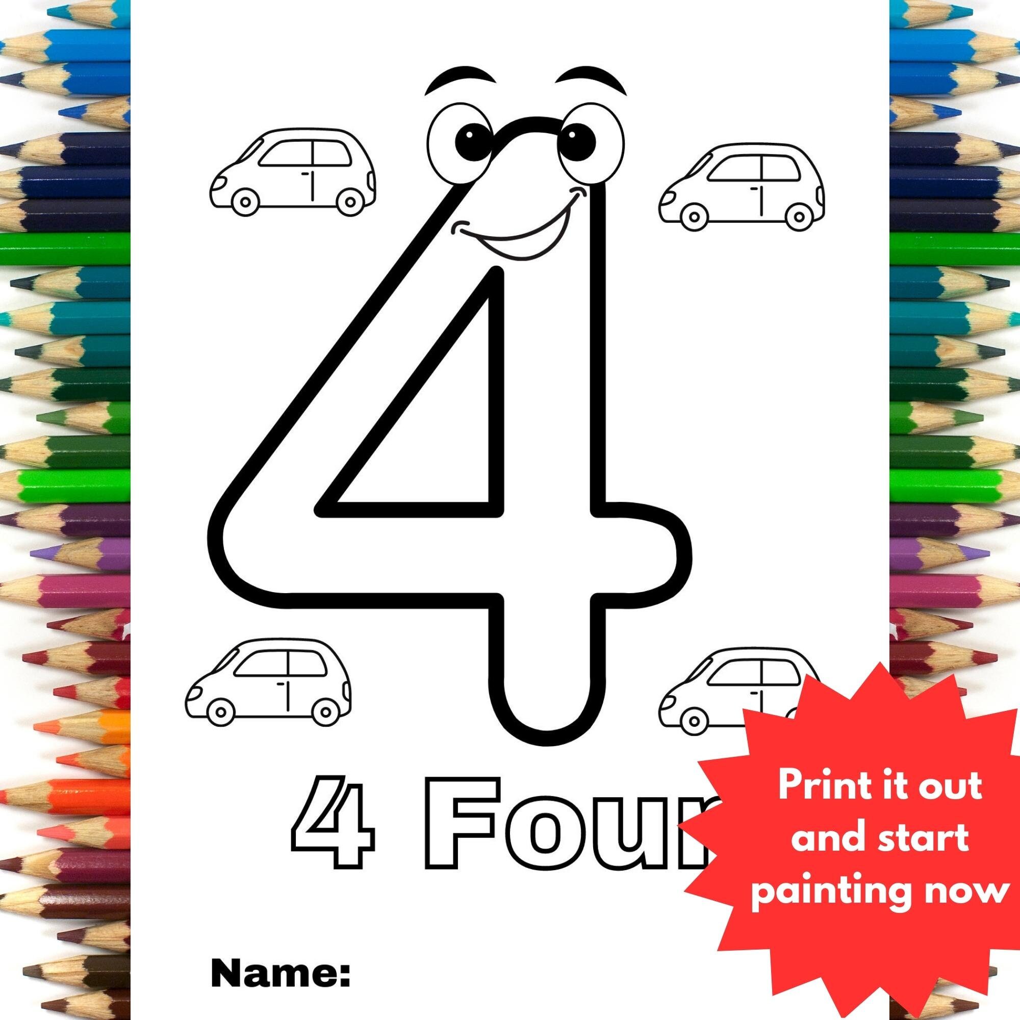 Printable Coloring Numbers Pages for Kids Homeschool Kids Coloring Book ...