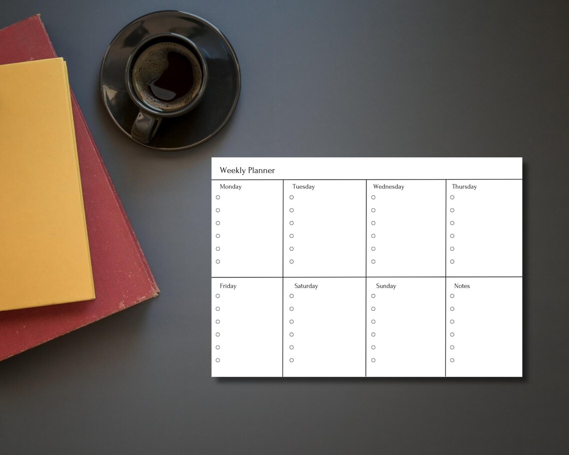 Daily Planner Printable Minimalist, Printable Planner Simple , Weekly ...