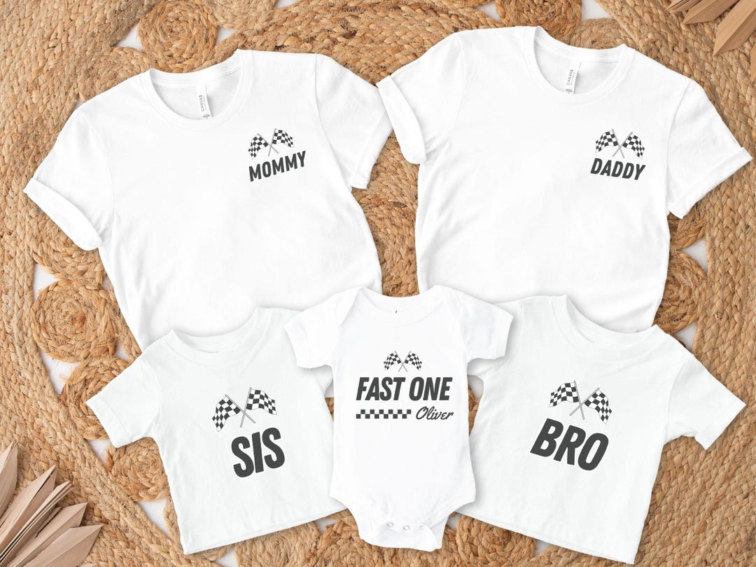 Personalized Fast One 1st Birthday Family Matching Flag Shirts, Custom ...