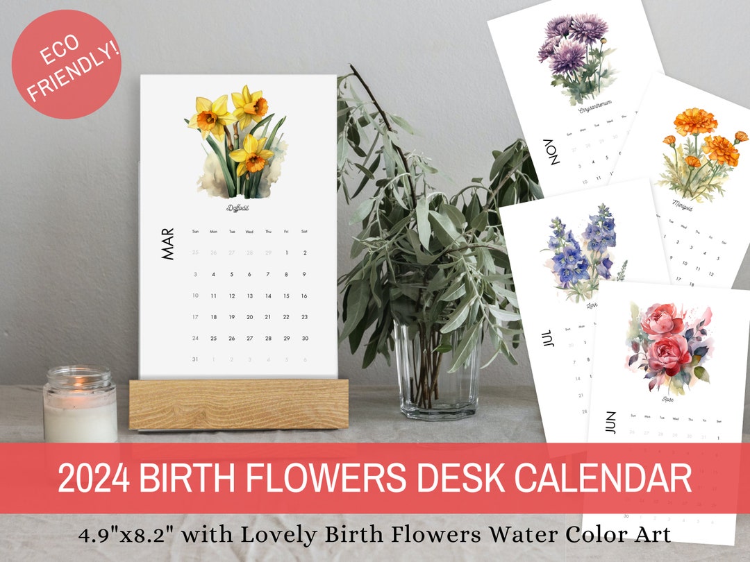 2024 Zodiac Birth Flower Calendar Mystical Astrology - Etsy