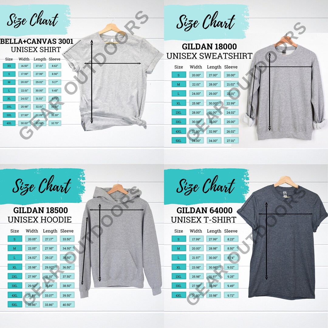 Buy Blue Size Chart Bundle, Four Size Charts, 64000, 18500, 18000, 3001 ...