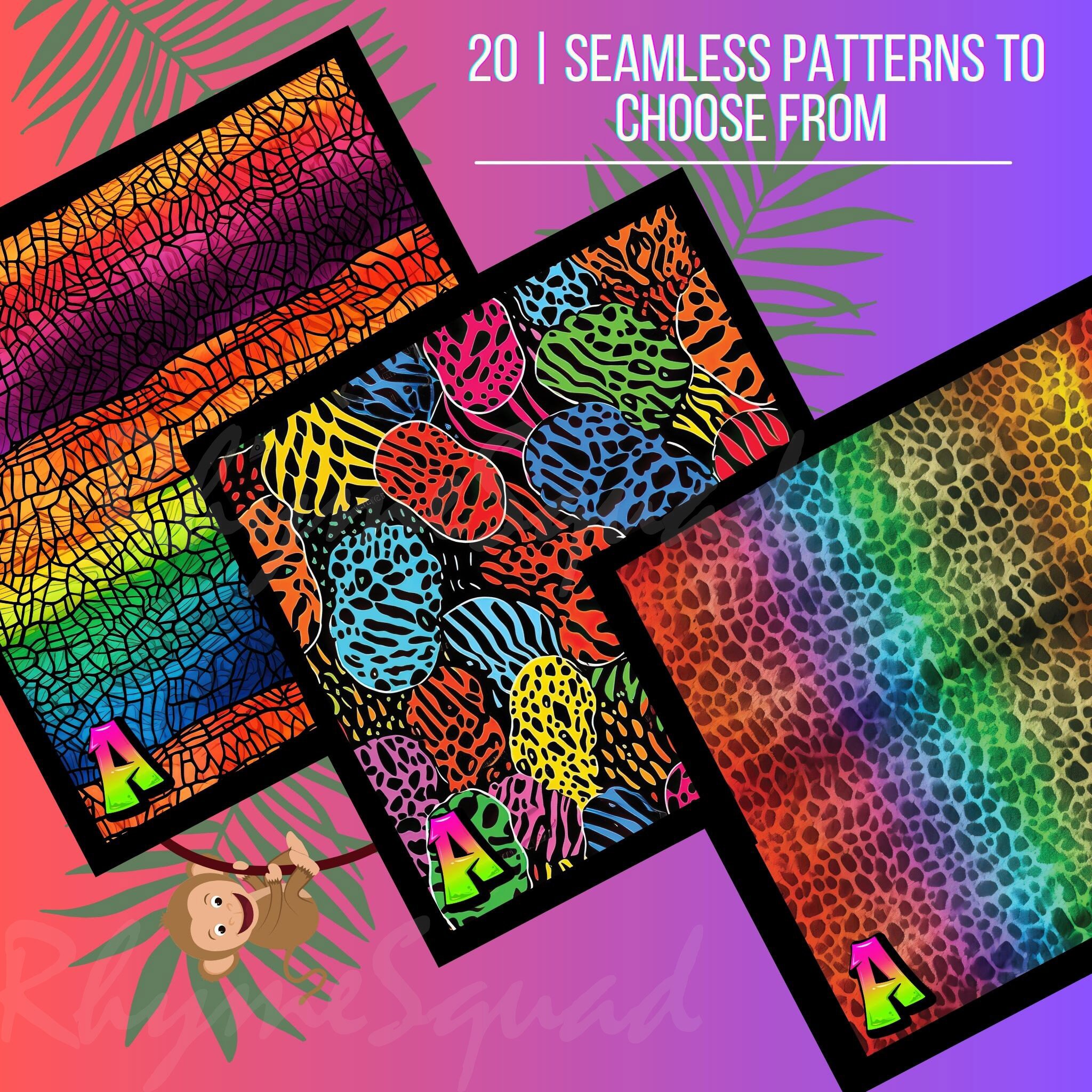 20 Seamless Rainbow Safari Patterns - Etsy