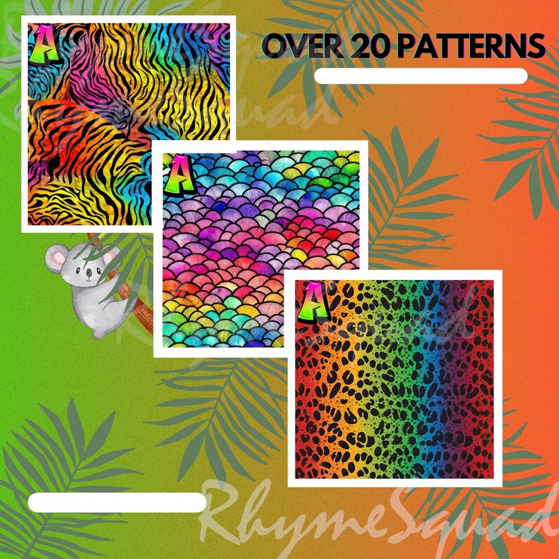 20 Seamless Rainbow Safari Patterns - Etsy