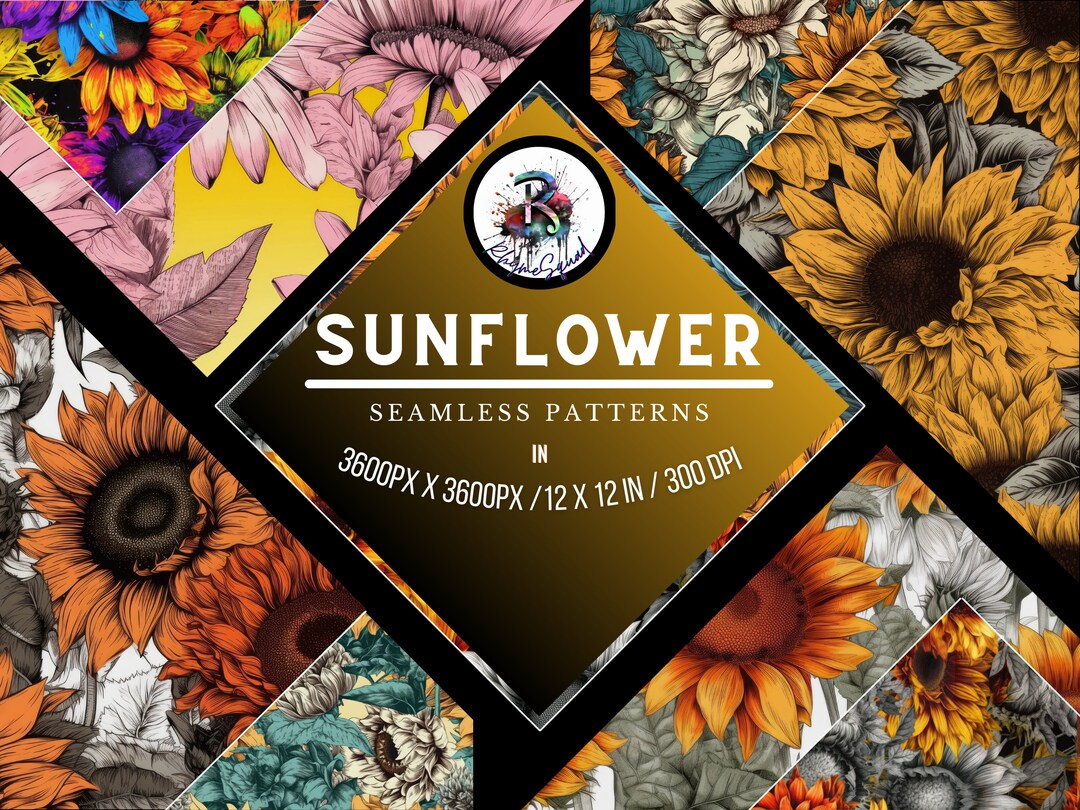 12 Sunflower Seamless Patterns - Printable ! - Etsy