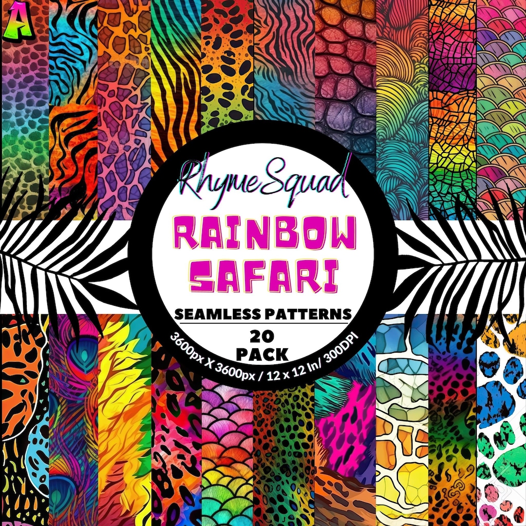 20 Seamless Rainbow Safari Patterns - Etsy