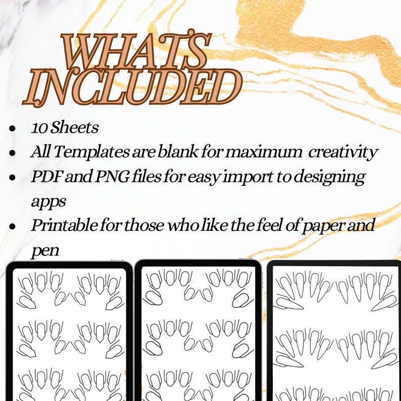 Practice Nail Template Bundle 10 Pages for Nail Tech Practice Nail ...