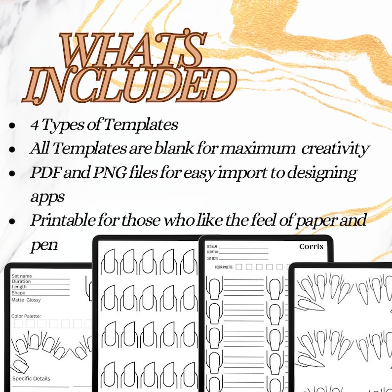 Practice Nail Template Bundle 40 Pages for Nail Tech Practice Nail ...