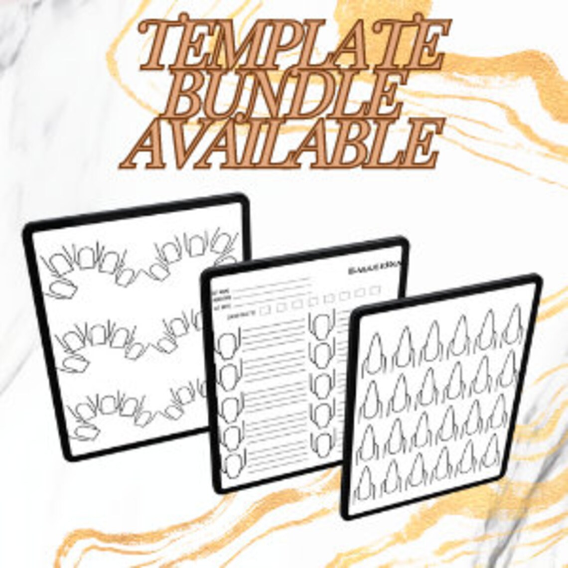 Practice Nail Template Bundle 10 Pages for Nail Tech Practice Nail ...