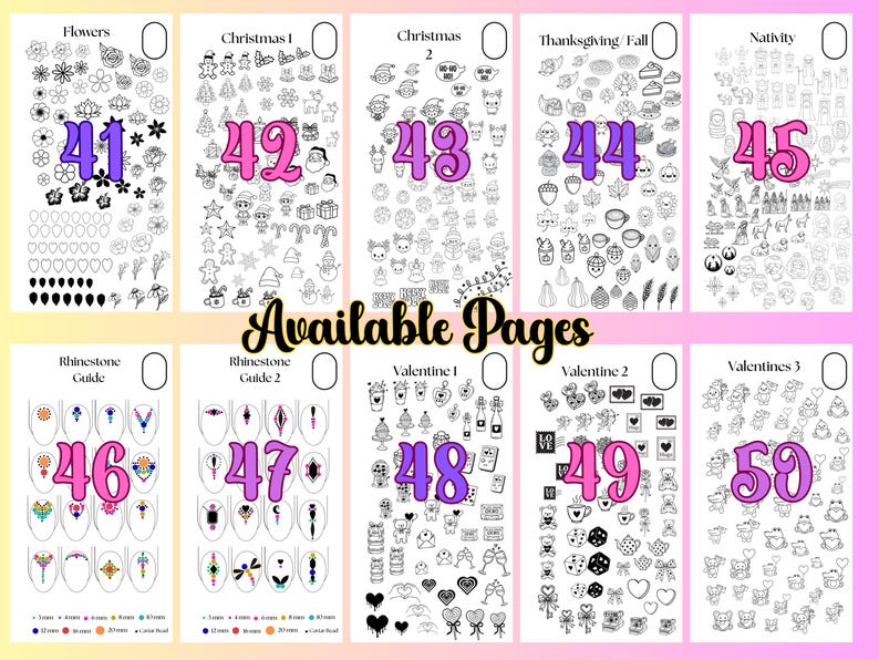 Custom Nail Art Sticker Template Booklet| Laminated, Assembled and ...