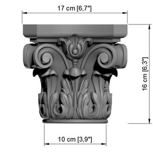 Wooden Carved Capital Classic Acanthus Round Column. Price per 1 Piece ...