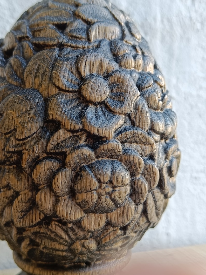 Flowers Wooden Finial, Oak Beech Stair Newel Post Cap - Etsy