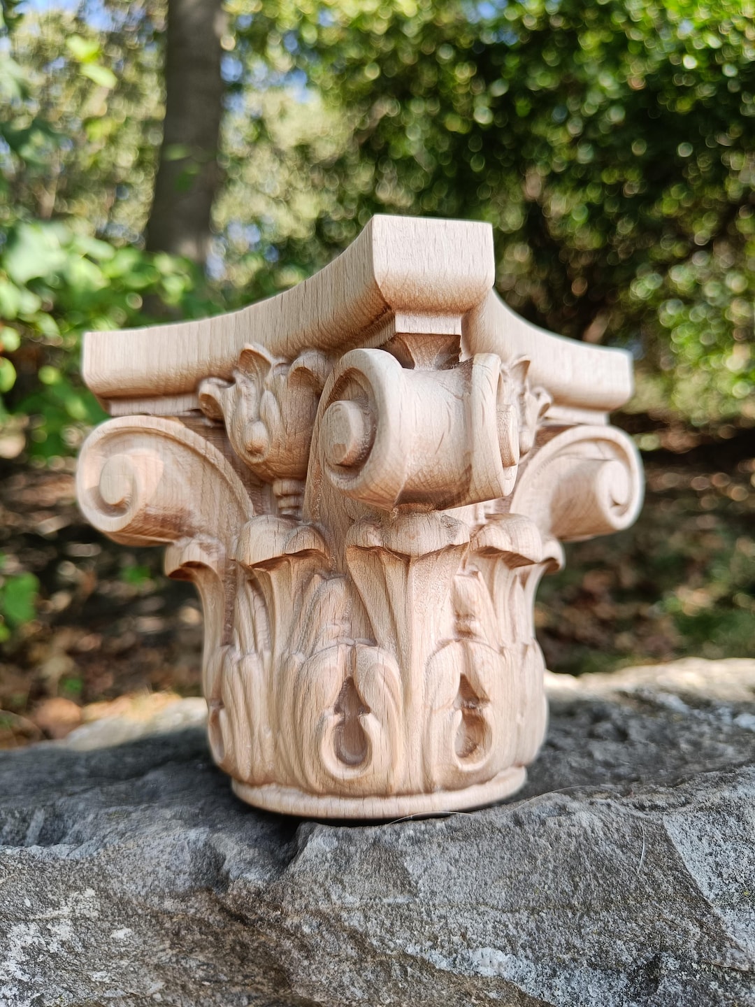 Wooden Carved Capital Classic Acanthus Round Column. the Price is for ...