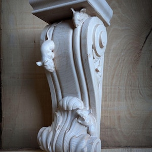Wooden Corbel Bracket With Acanthus and Field Mice - Etsy