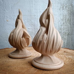 Fire Flame Wooden Finial, Oak Stair Newel Post. Price per 1 Piece. - Etsy
