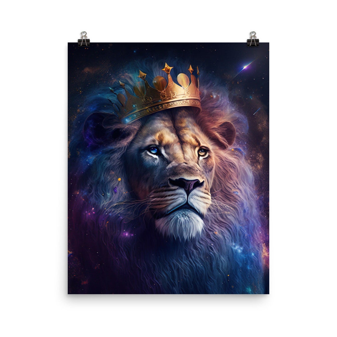 Lion Poster Wall Art - Etsy
