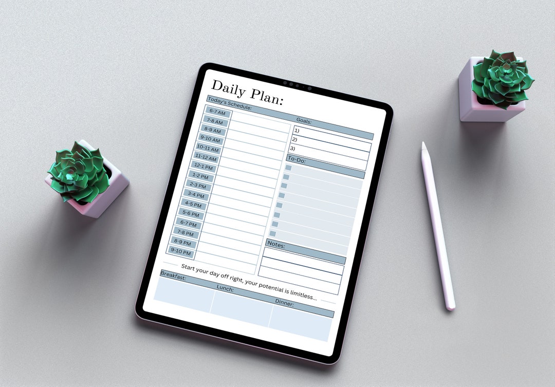 Daily Plan Printable - Etsy