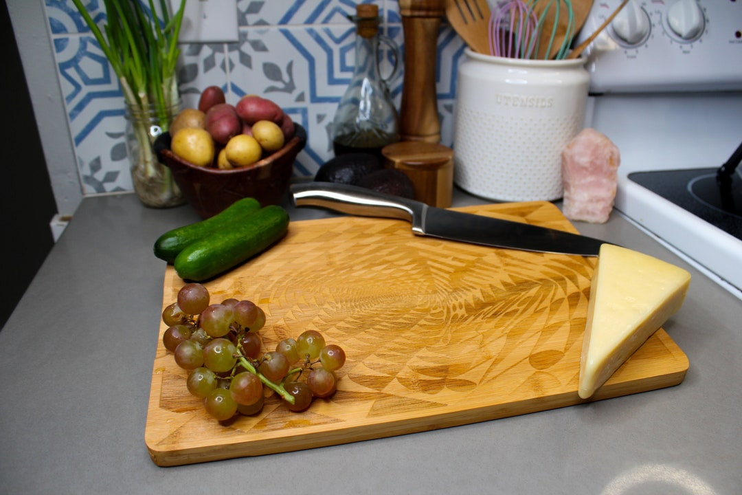 Warped Checkerboard Bamboo Cutting Board - Etsy