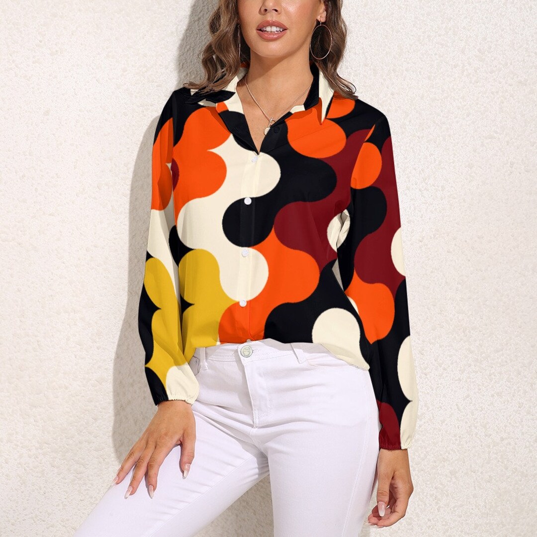 Vintage 70s Style Women Top Shirt, Retro Shirt Women , Hippie Shirt ...