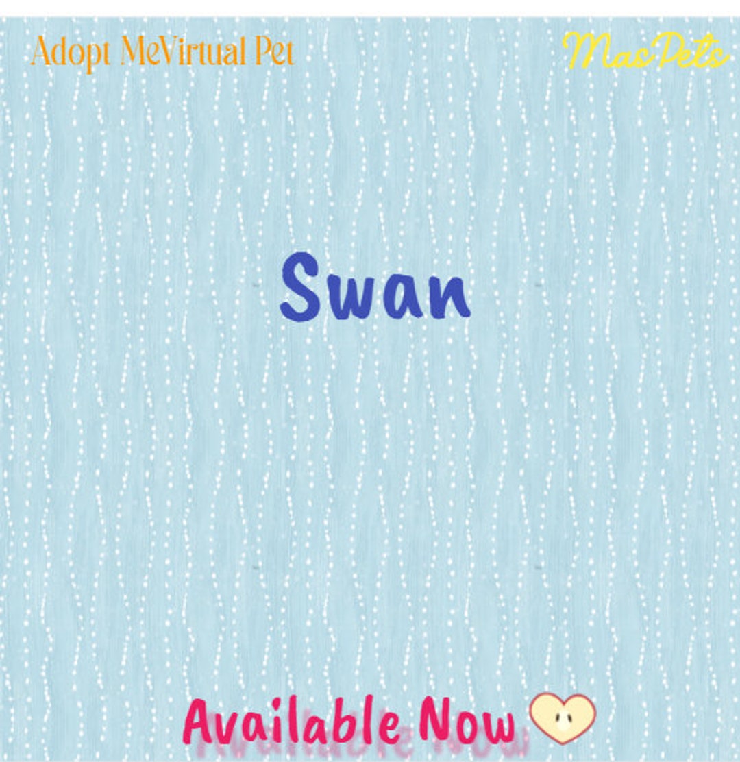Swan Adopt Me Virtual Pet - Etsy