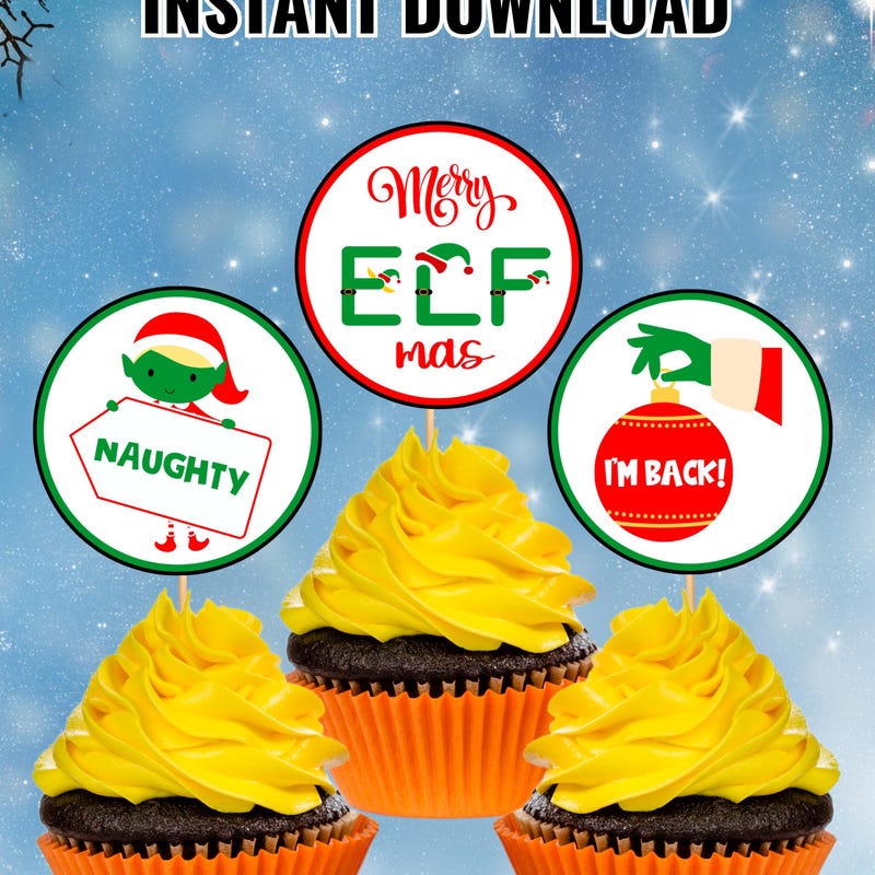 Elf Cupcake Topper - Etsy