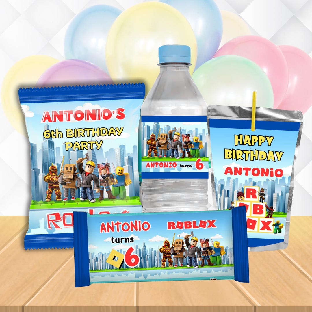 Custom Roblox Party Pack: Printable Labels (digital File) - Etsy