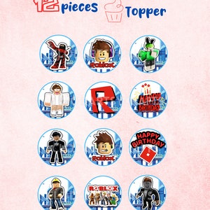 Roblox Cupcake Toppers, Roblox Birthday Topper, Instant Download ...