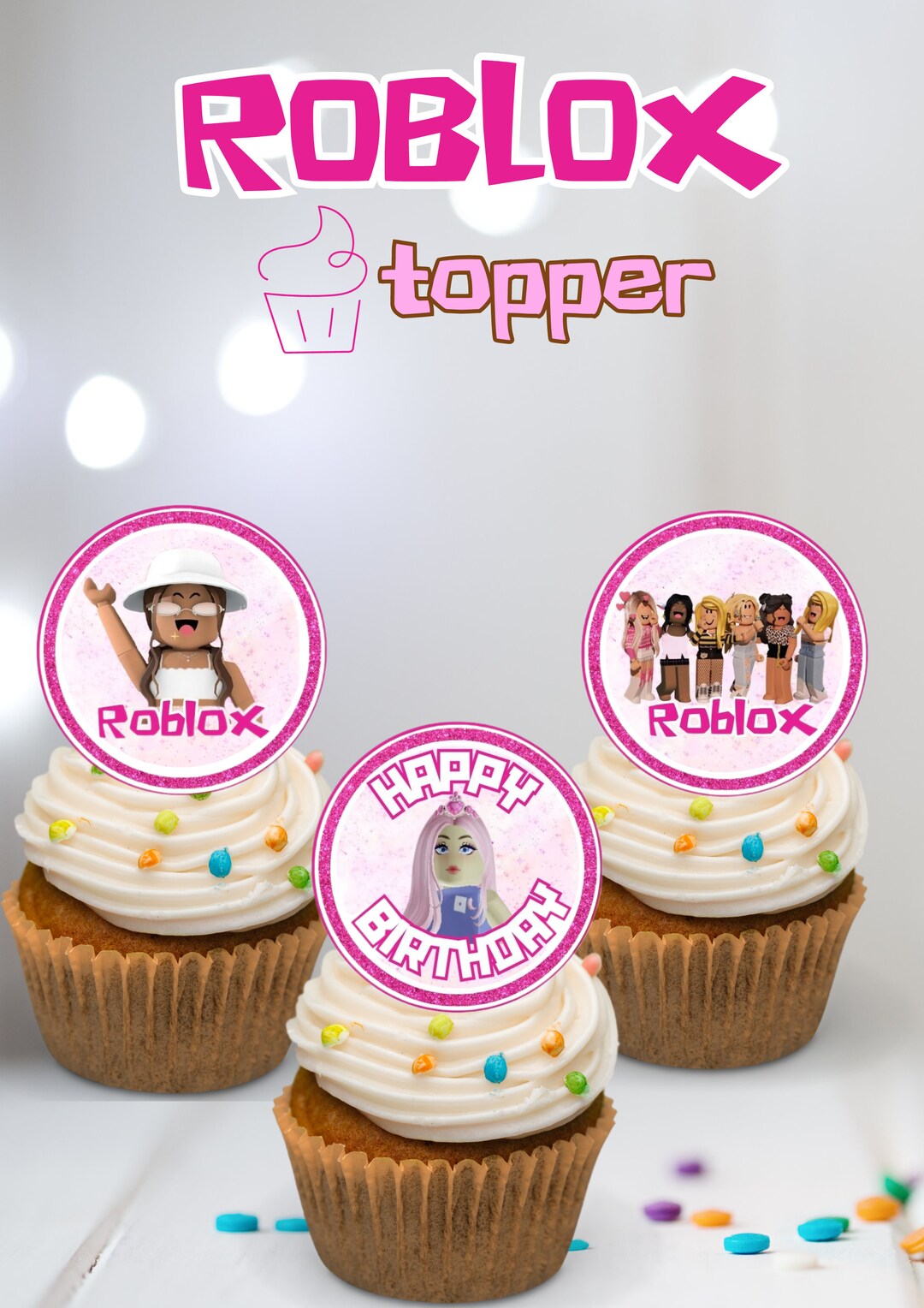 Roblox Cupcake Toppers Roblox Toppers Roblox Girl Toppers - Etsy France