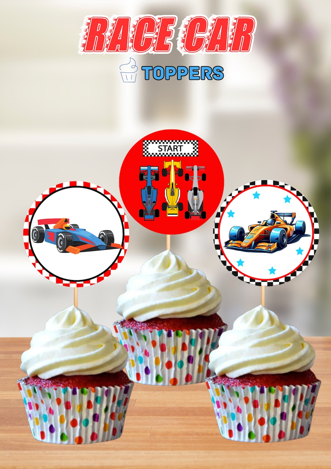 Formula One, F1 Cupcake Topper, Race Car Cupcake Topper, Instant ...