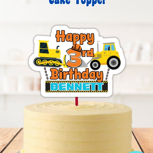 Construction Cake Topper Printable - Etsy