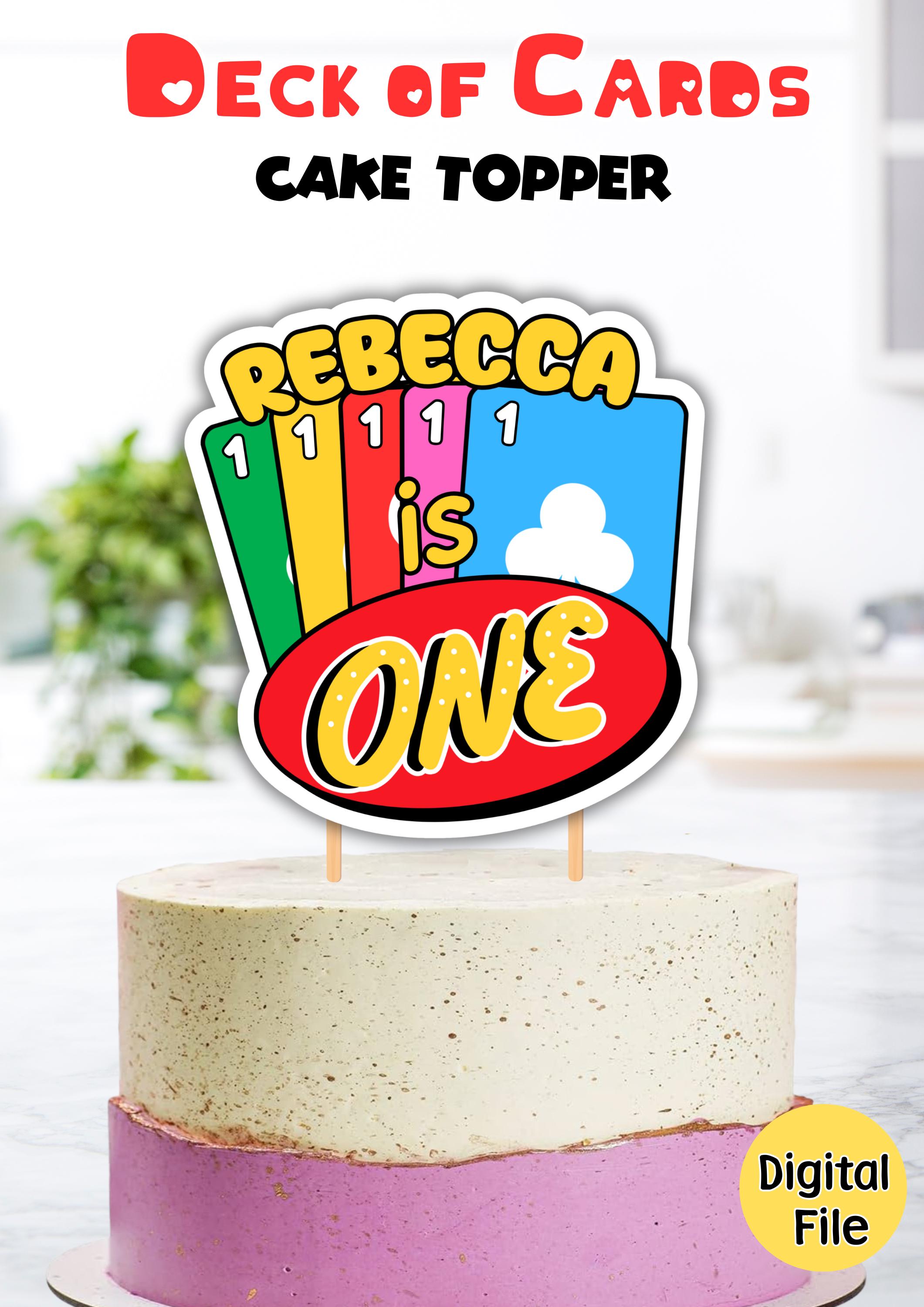 Playing Cards Cake Topper With Name & Age | Free Customization + Free ...