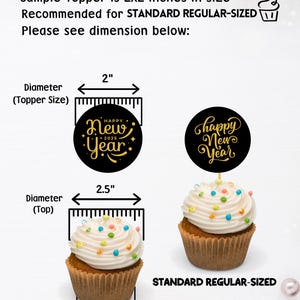 2025 New Year Cupcake Toppers: Printable Holiday Decorations (digital ...