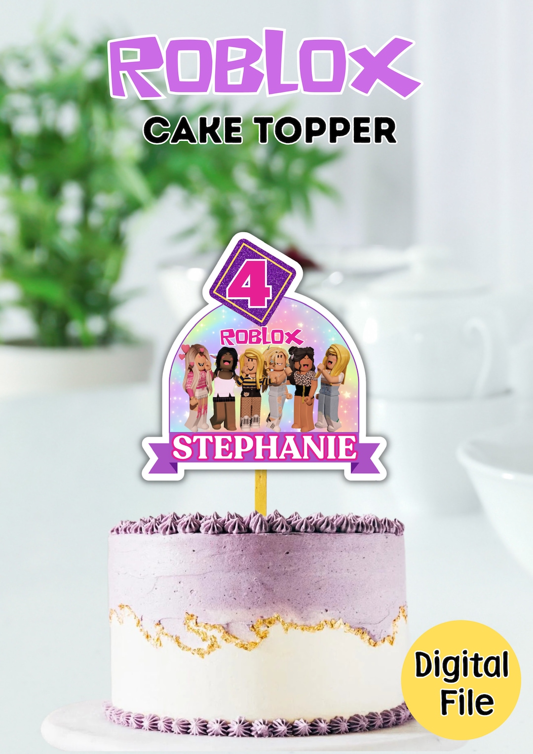 Custom Roblox Birthday Cake Topper With Cupcake Toppers (digital File ...