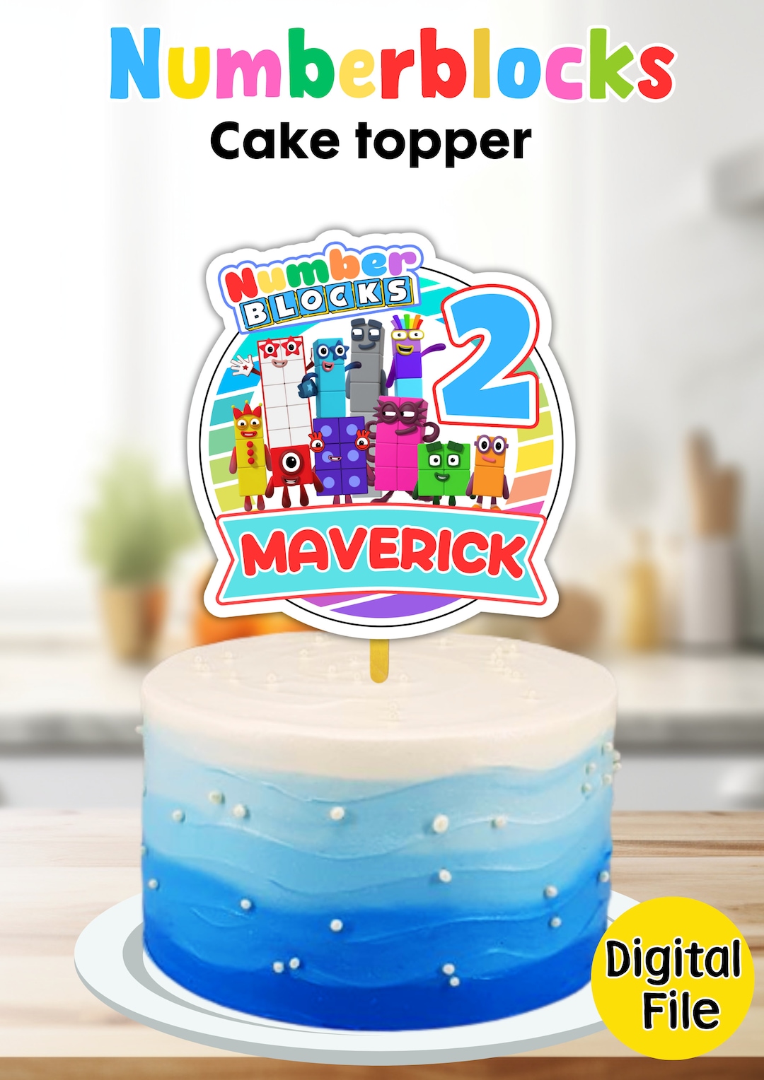Numberblocks Cake Topper, Free 12 Pcs Cupcakes, Number Cake Topper ...