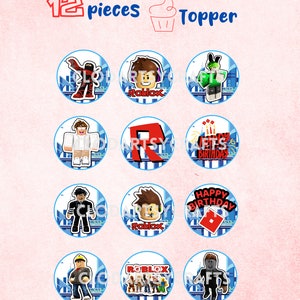 Roblox Cupcake Toppers Roblox Birthday Topper (Instant Download) - Etsy