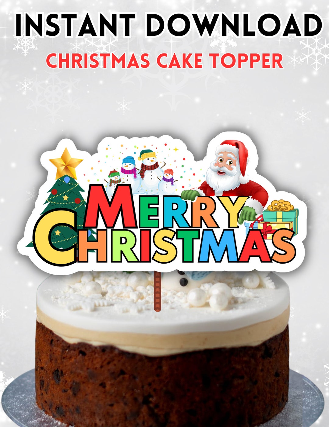 Christmas Cake Topper Christmas Cake Holiday Cake Topper - Etsy
