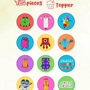 Numberblocks Cupcake Topper, Instant Download, Number Cupcake Toppers ...