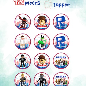 Roblox Cupcake Toppers, Roblox Birthday Topper, Instant Download ...
