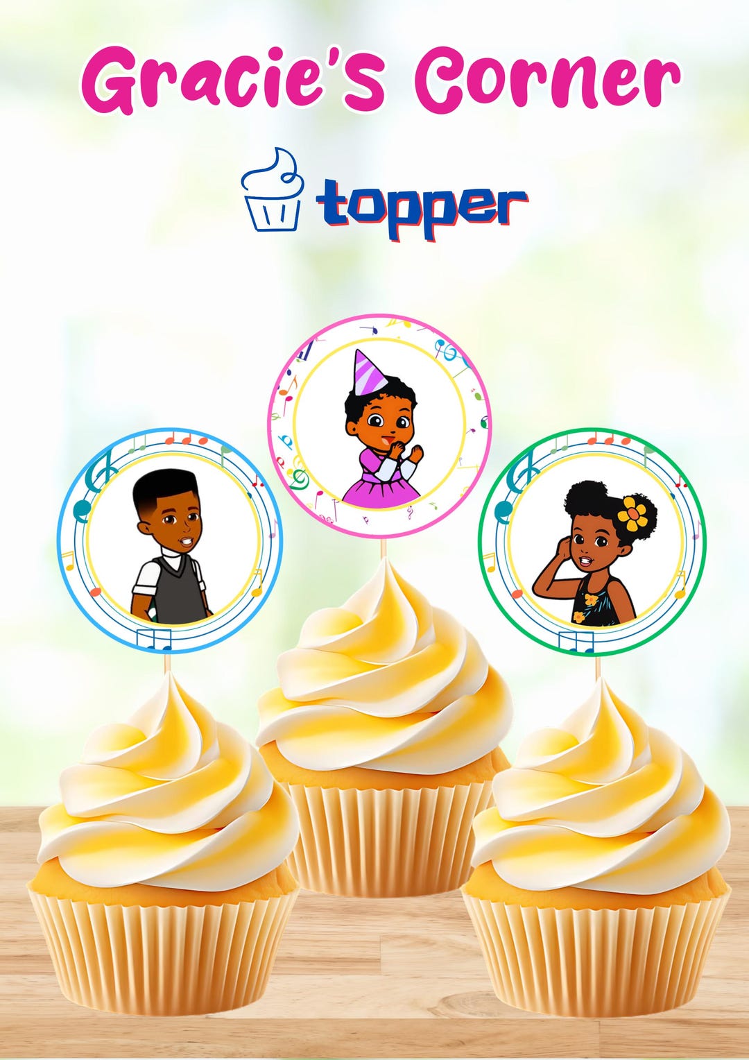 Gracie's Corner Cupcake Toppers: 2x2 Inch Printable (digital File) - Etsy